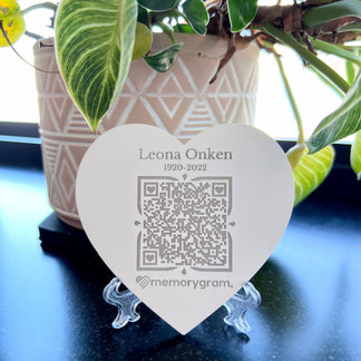 Memorygram QR Medallion: Includes Virtual Memorial & Voice Feature