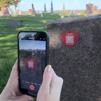 Memorygram QR Medallion: Includes Virtual Memorial & Voice Feature